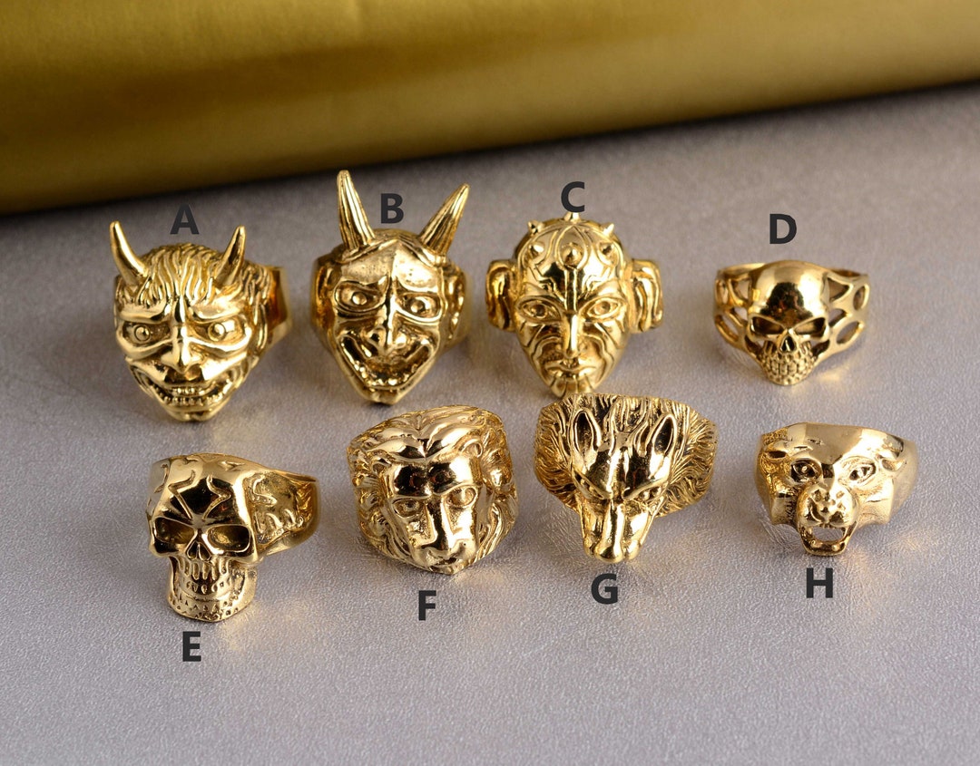 Monster Ring, Devil Ring, Skull Ring, Lion Ring, Streetwear Ring, Demon ...