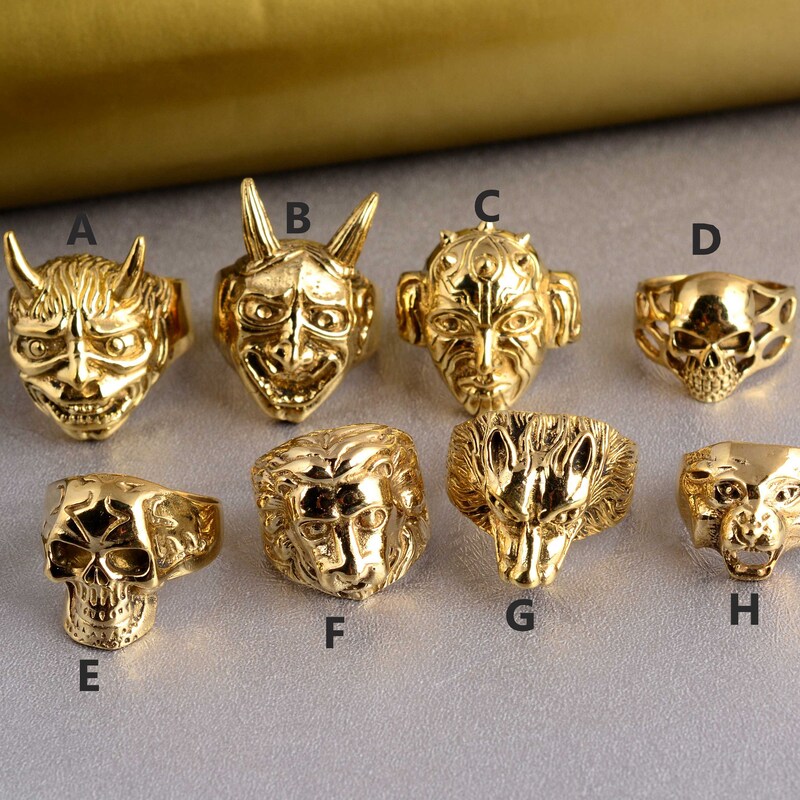 Mens Biker Devil Ring - Etsy