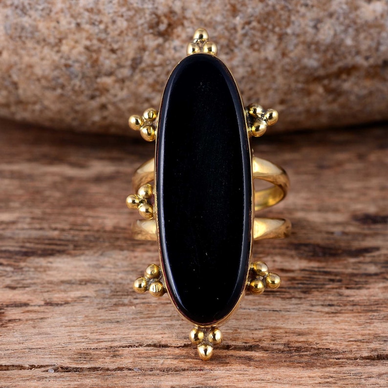 Rainbow Obsidian Ring Natural Obsidian Stone Ring for Women - Etsy