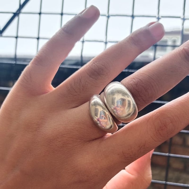 Silver Chunky Ring - Etsy