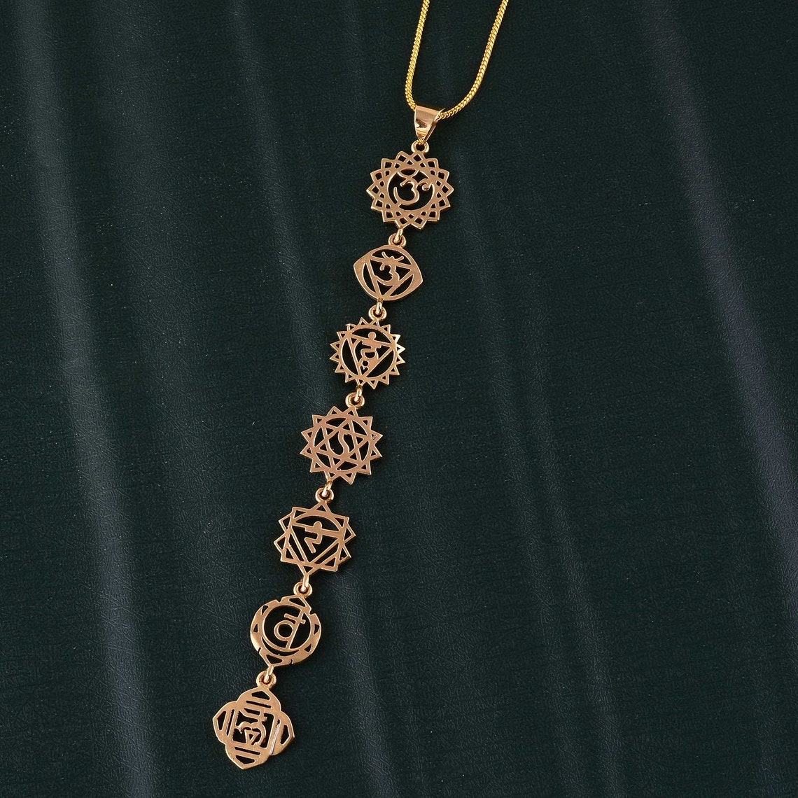 Handmade Brass 7 Chakras Pendant Necklace: Religious Jewelry - Etsy