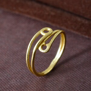 Gold Brass Safety Pin Ring, Wrap Ring, Bypass Ring, Statement Ring ...