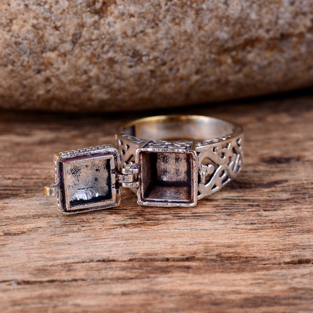Secret Poison Ring, Silver Plated Poison Ring, Unique Poison Ring ...