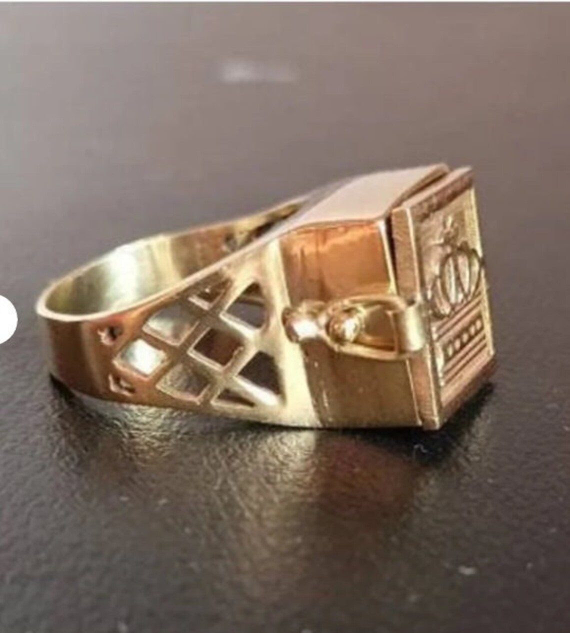 Secret Compartment Ring Poison Ring Gold King Crown Ring - Etsy