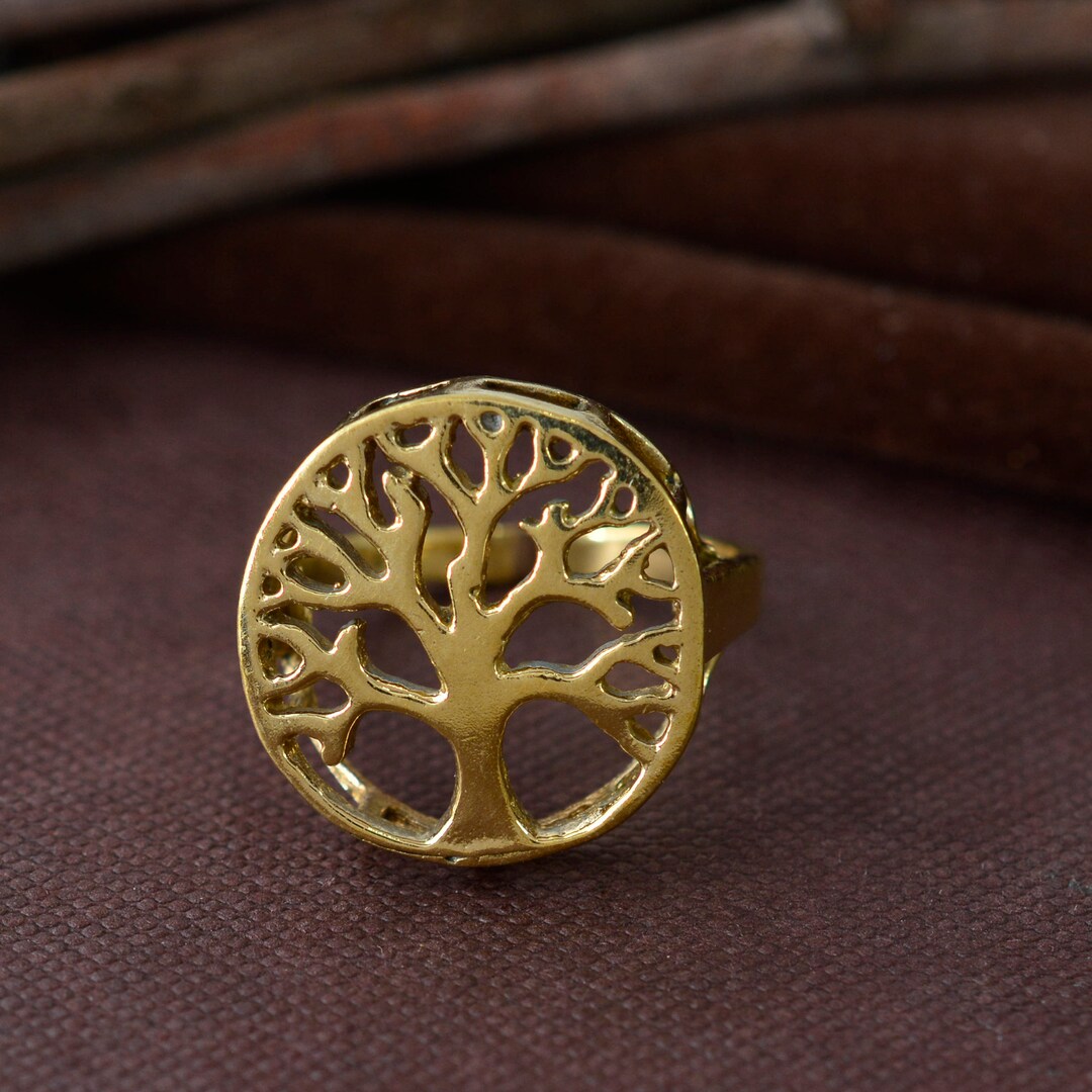Handmade Brass Tree of Life Ring: Bohemian Filigree Jewelry - Etsy