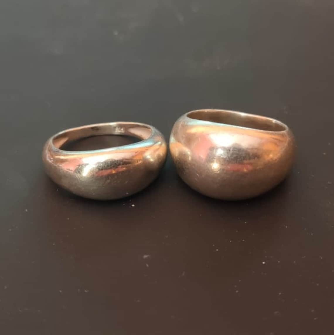 Dome Ring Sterling Silver Dome Ring Chunky Silver Ring - Etsy