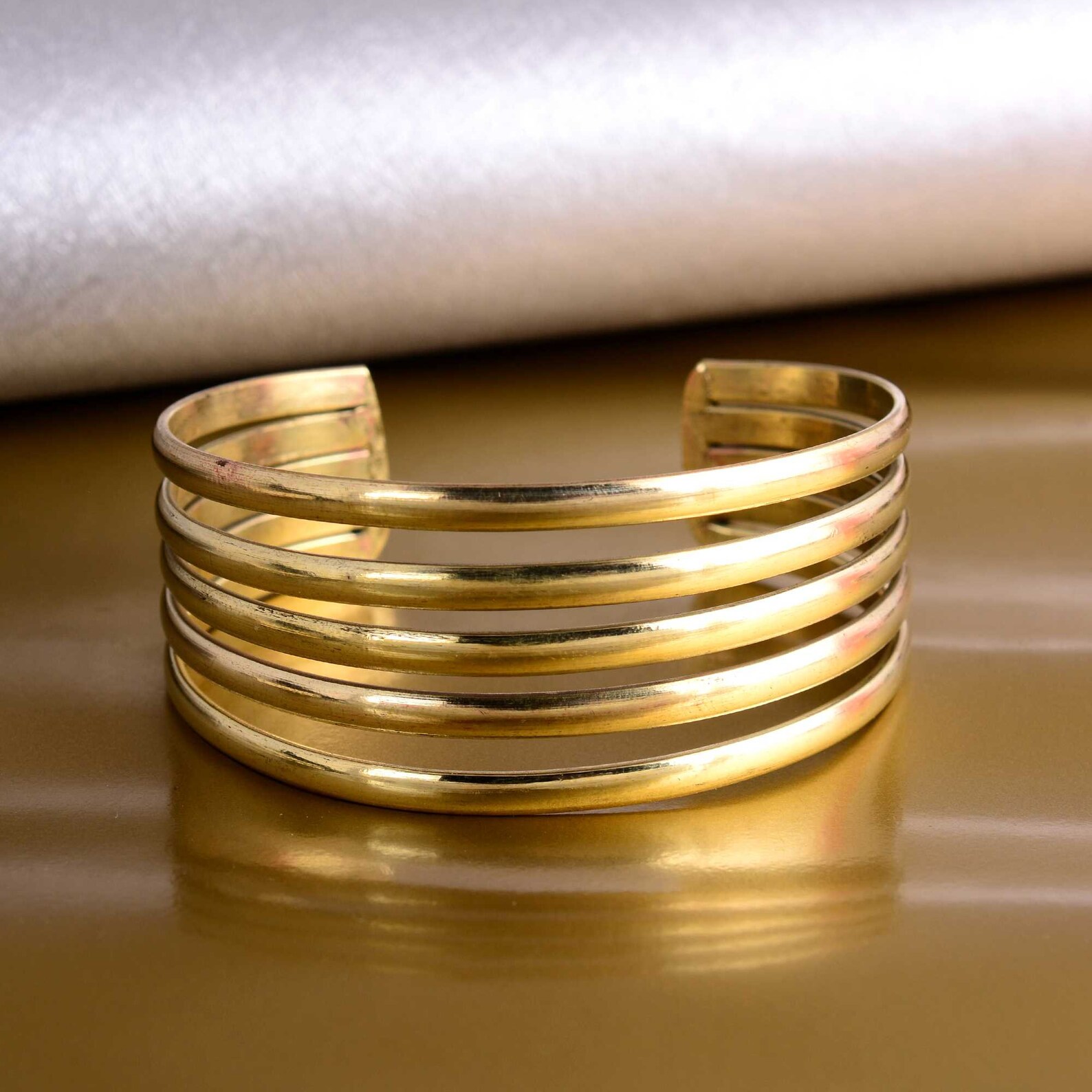 Brass Wide Cuff Bracelet: Chunky Wire Wrapped Wristlet - Etsy