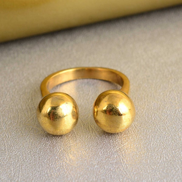 Double Ball Ring - Etsy