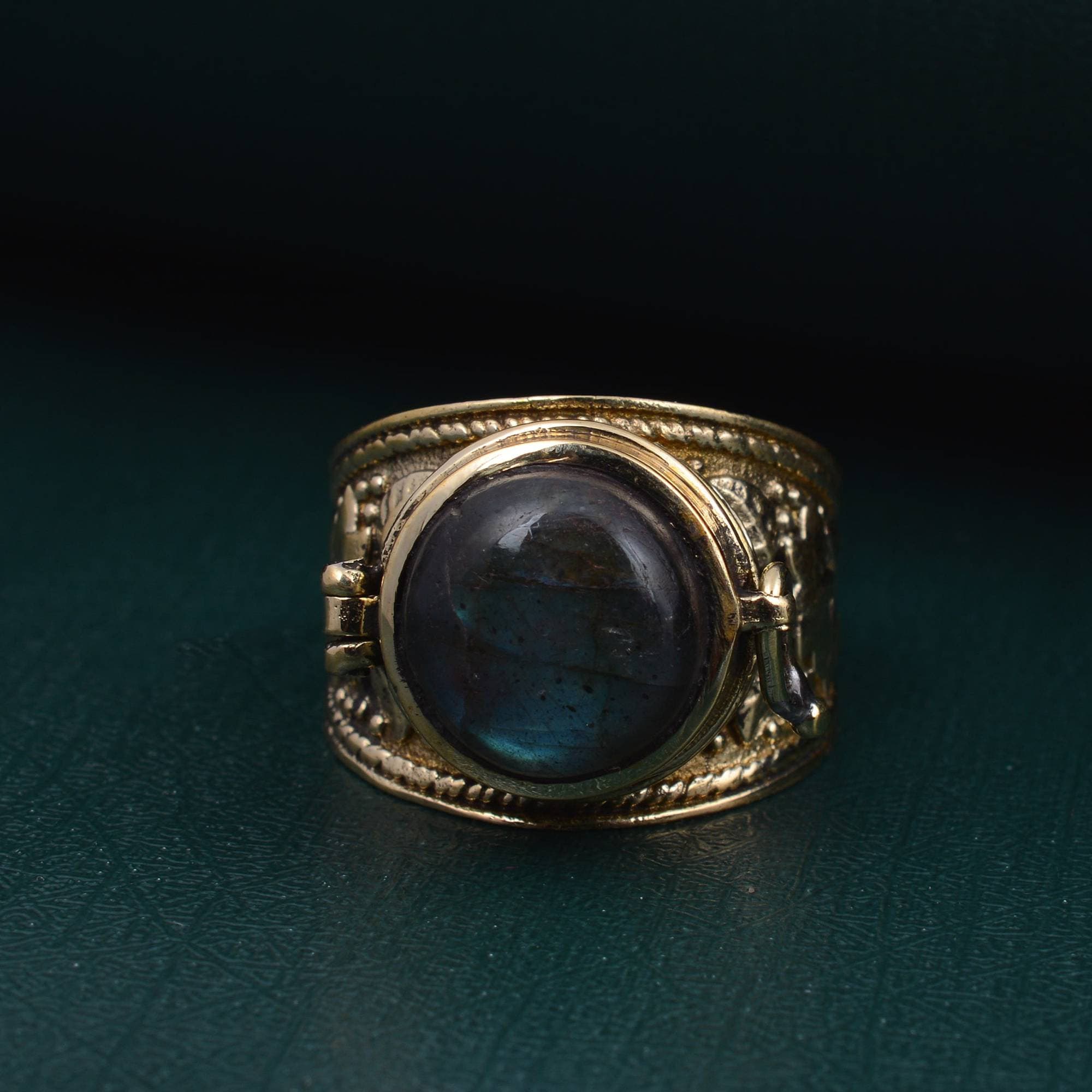 Labradorite Poison Ring Secret Compartment Ring Pill Box - Etsy