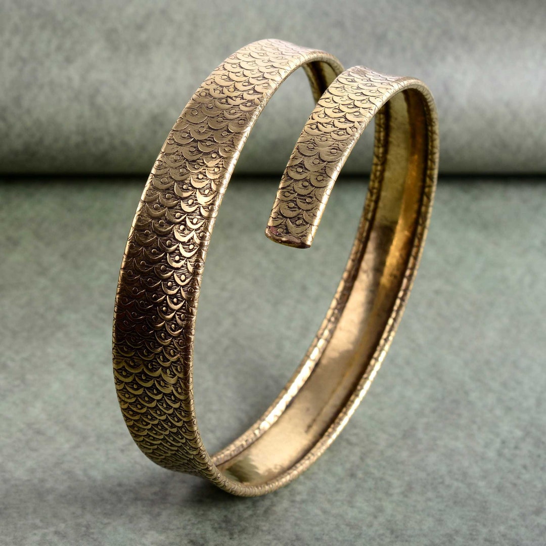 Brass Fish Scale Armlet Arm Band Upper Arm Cuff Designer - Etsy