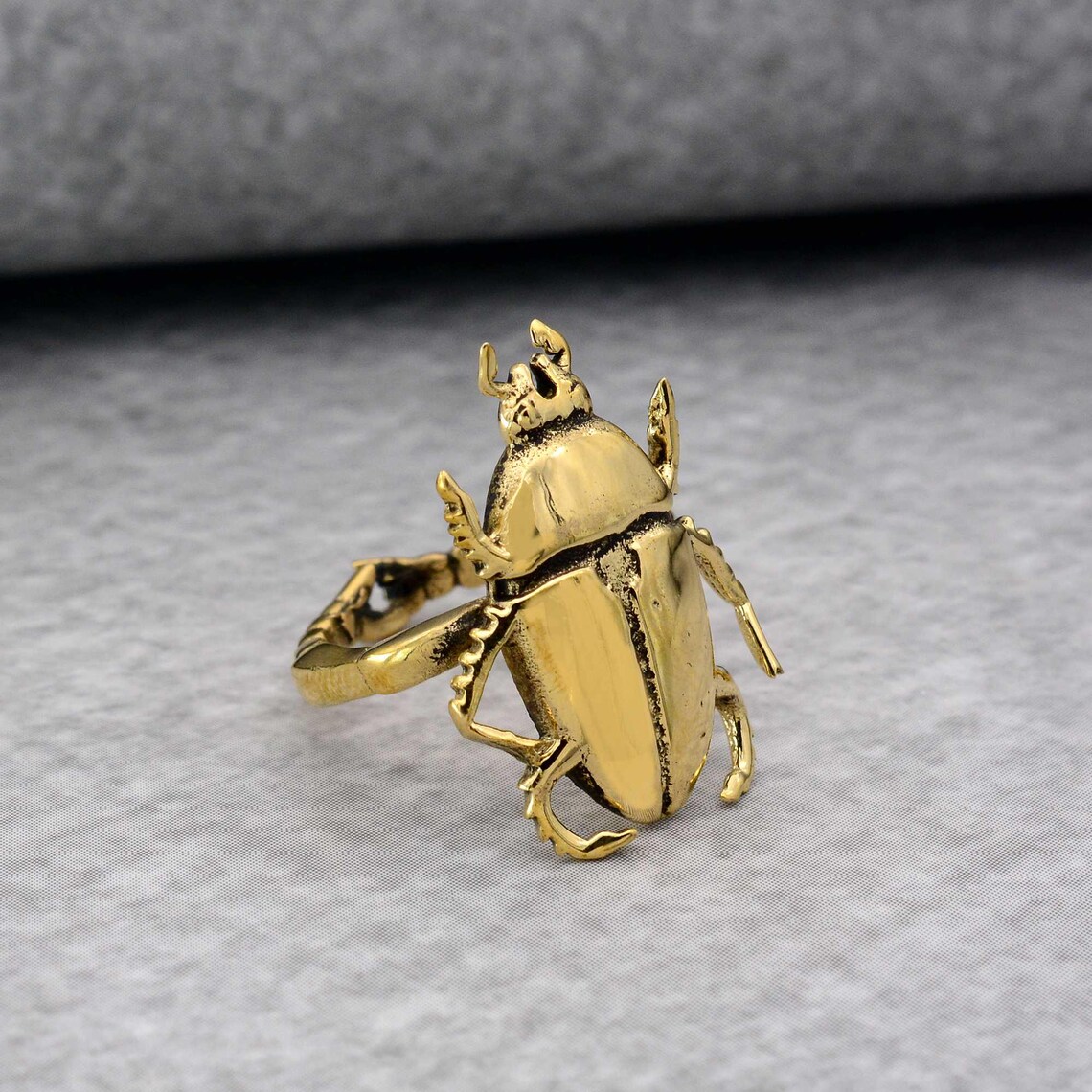 Brass Scarab Ring: Egyptian Khepri Talisman Amulet - Etsy