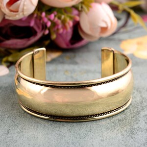 Gold Brass Cuff Bracelet Set: Chunky Boho Stacking Cuffs - Etsy