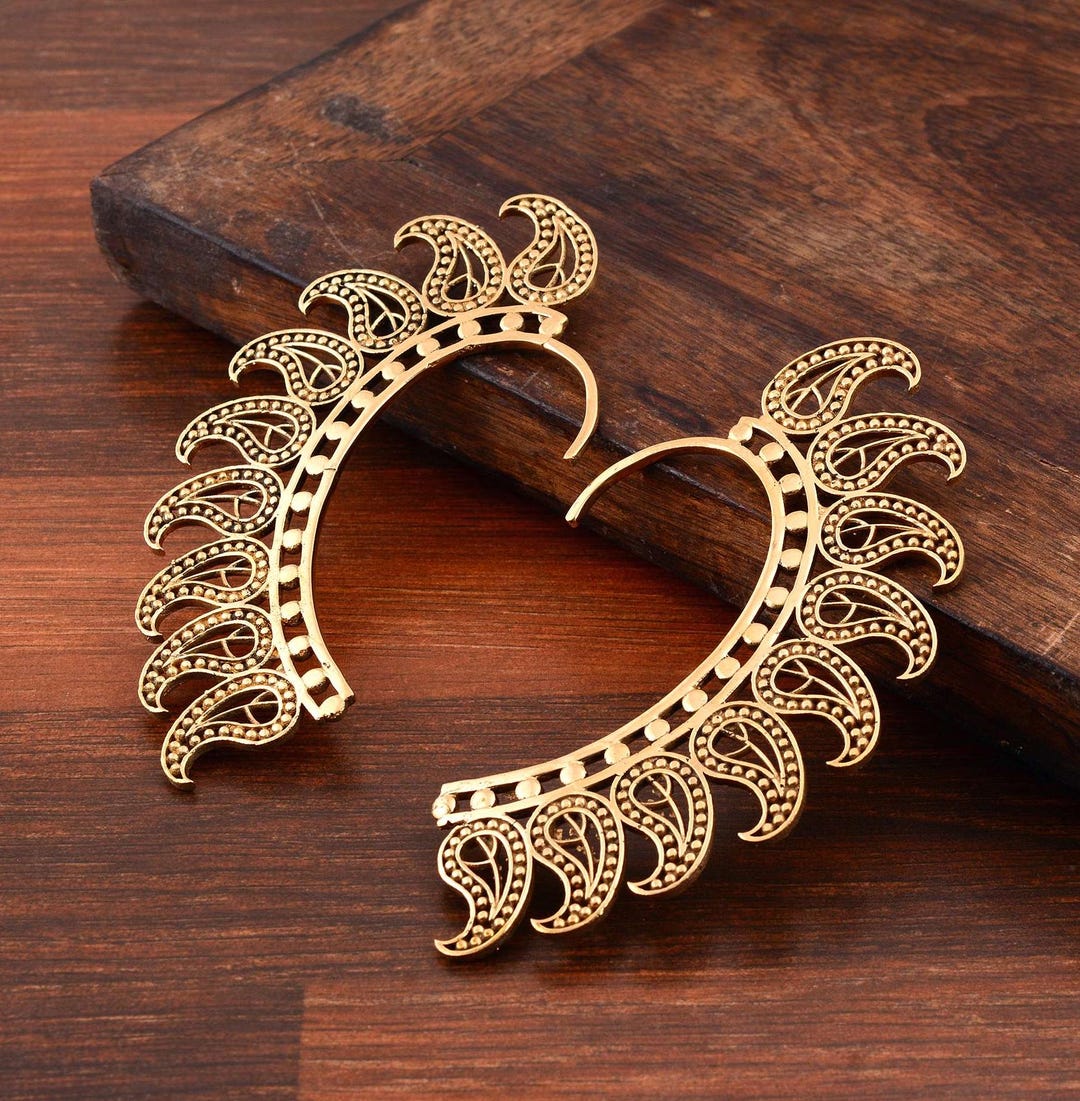 Golden Ear Cuff Brass, Cosplay, Costume, Boho, Unisex, Mens Jewelry ...