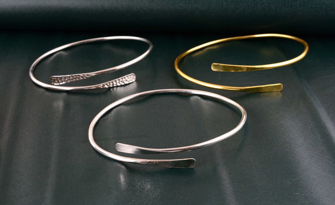 Set of 3 Minimalist Simple Arm Bands, Upper Arm Cuff, Thin Arm Bands ...