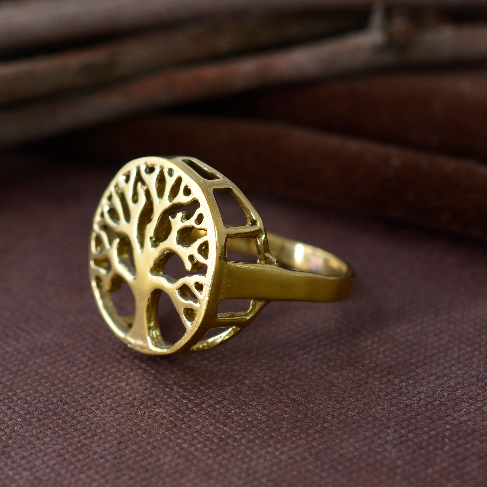 Handmade Brass Tree of Life Ring: Bohemian Filigree Jewelry - Etsy