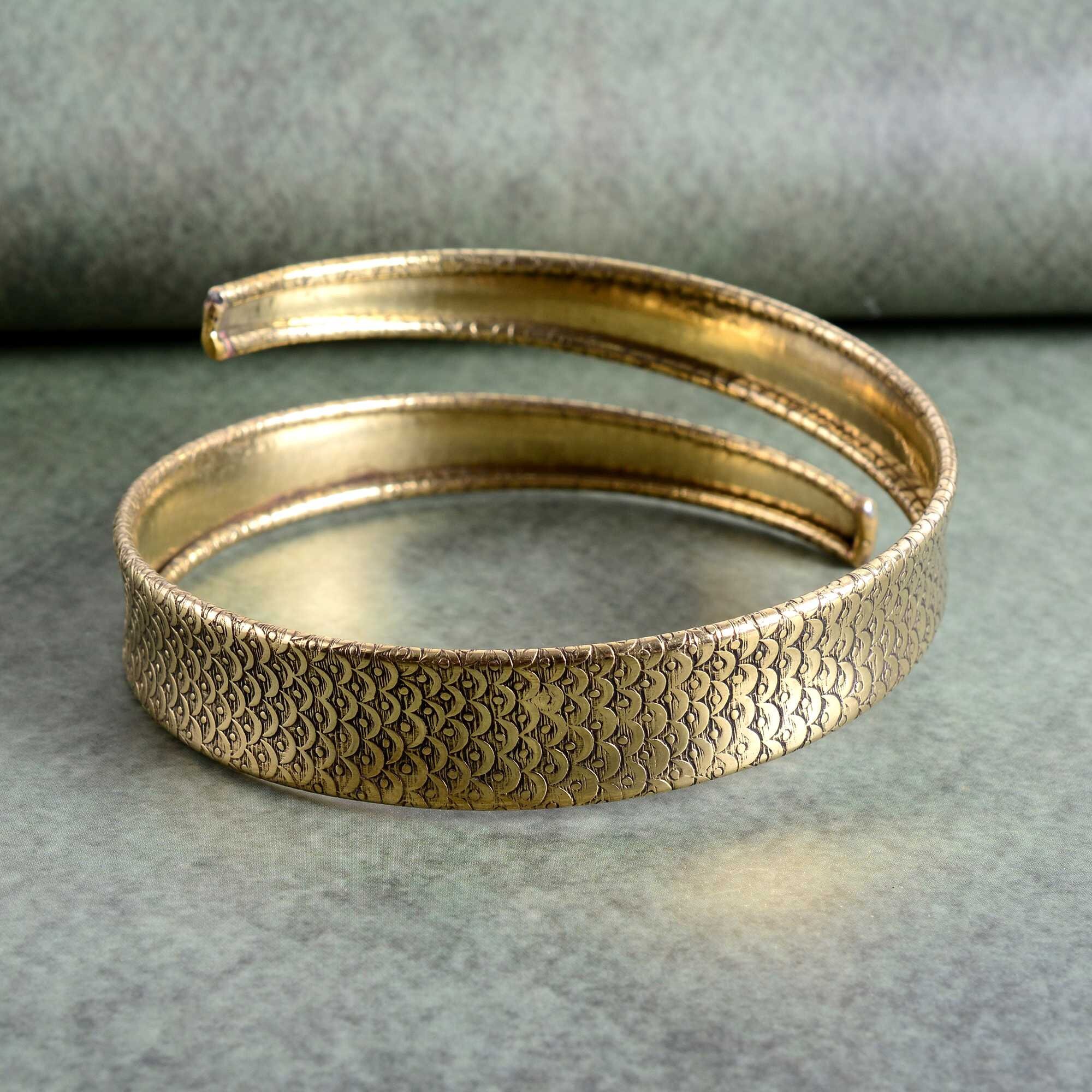 Brass Fish Scale Armlet Arm Band Upper Arm Cuff Designer - Etsy