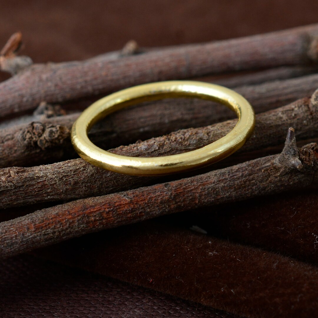 Half Round Ring, Gold Band, Thick Gold Band, Gold Ring, Brass Ring ...