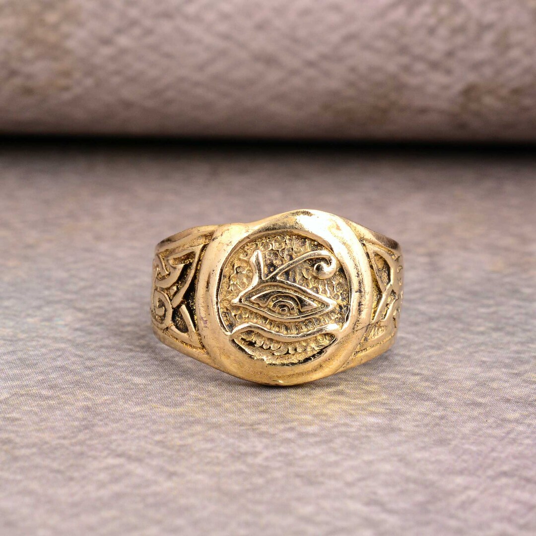 Evil Eye Ring, Men's All Seeing Eye Ring, Protection Ring, Celtic Band ...
