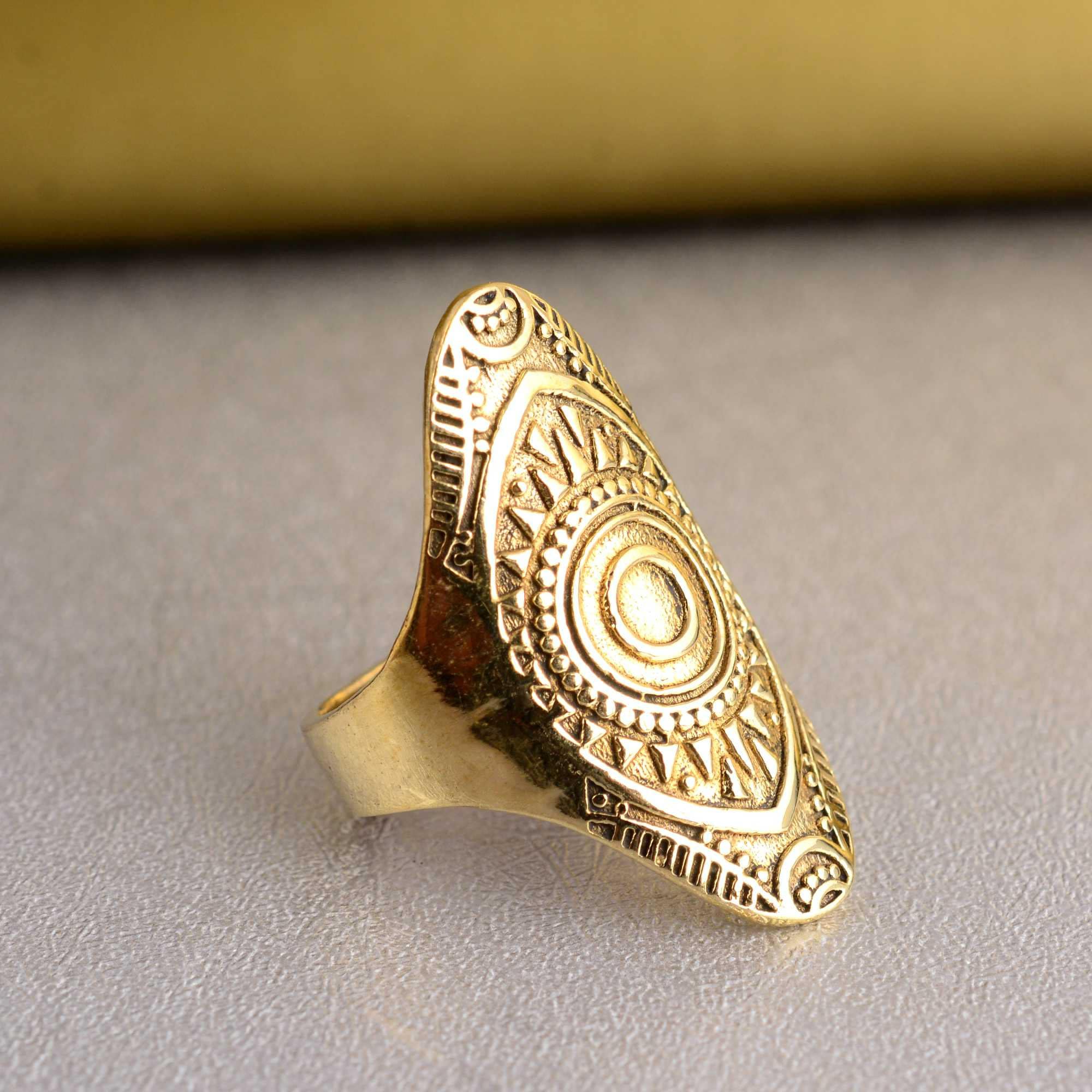Brass Mandala Ring: Minimalist Statement Jewelry - Etsy