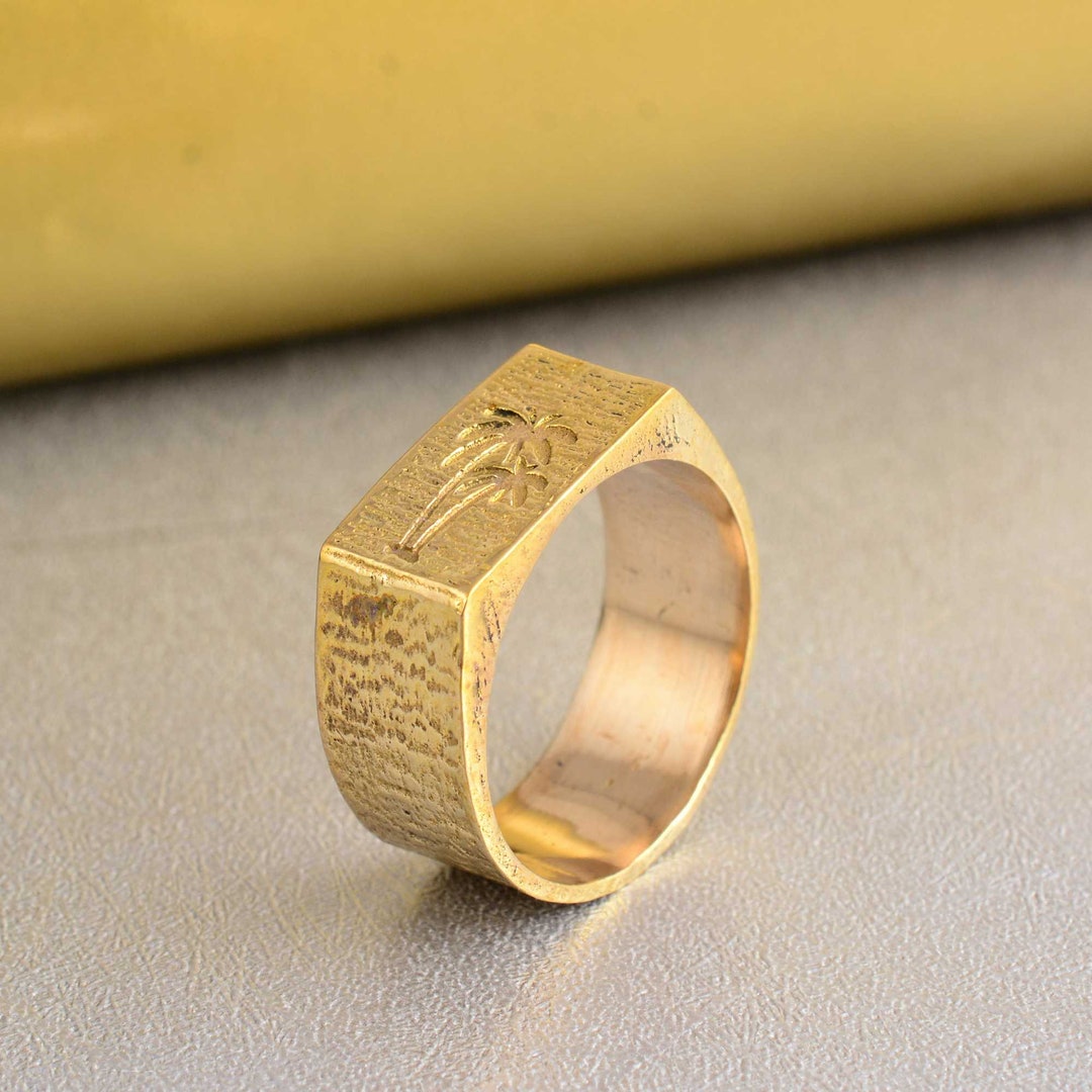 Palm Tree Ring, Signet Ring, Handmade Ring, Vintage Ring, Boho Ring ...