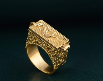 Secret Poison Ring, Unique Poison Ring, Secret Message Ring, Handmade ...