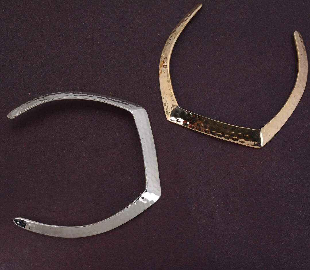 Brass Square Ethnic Choker, Torque Necklace, Viking Necklace, Tribal ...