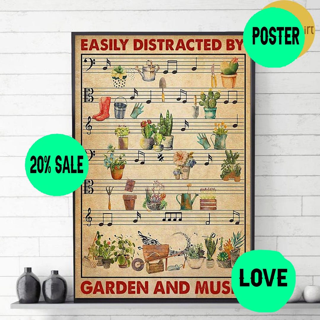 Eᴀsily Distrᴀcted by Gᴀrden ᴀnd Music Poster Decor - Etsy