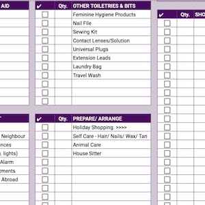Holiday Packing & Prep List - Printable - Etsy UK