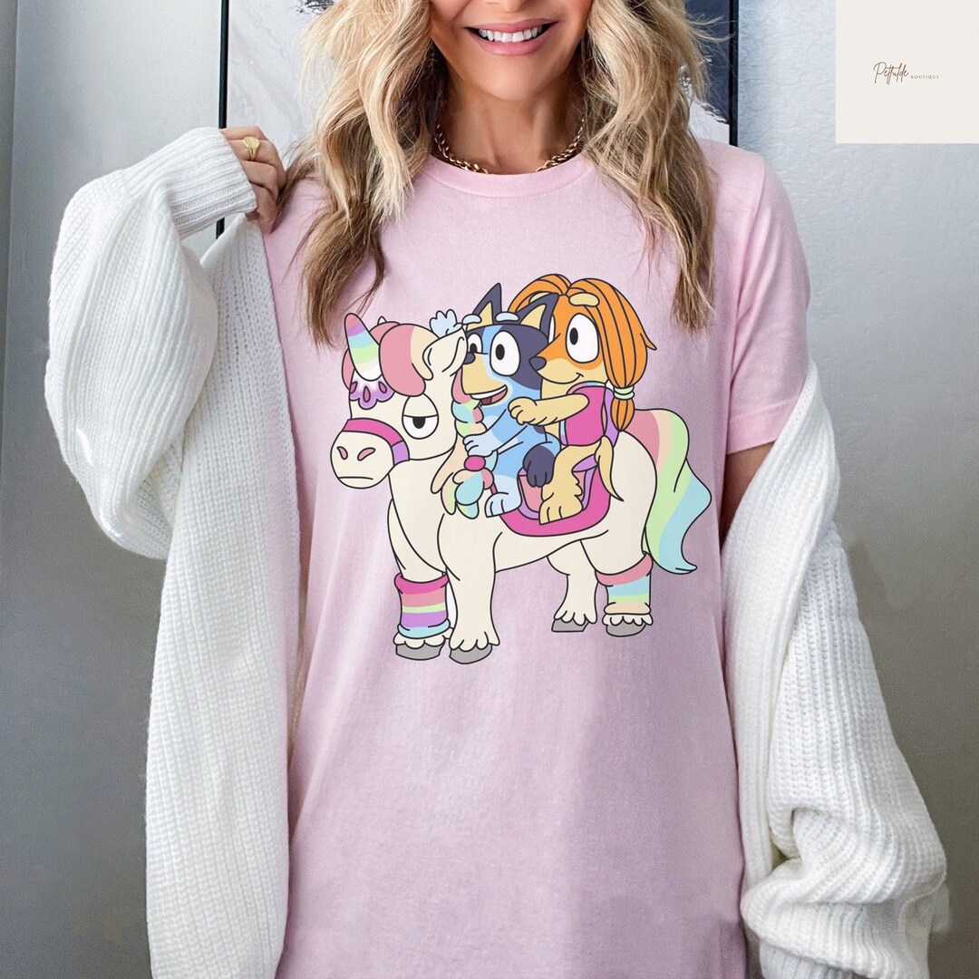 Bluey Shirt Bluey Unicorn Bluey T Shirt Unicorse Bluey And Etsy