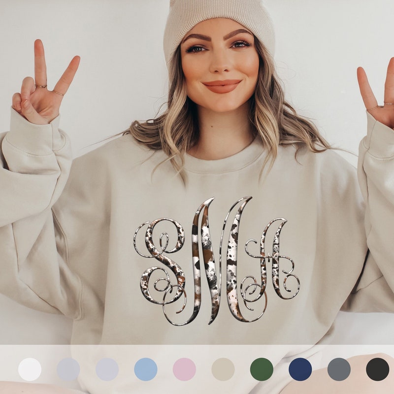 Monogram Sweatshirt - Etsy