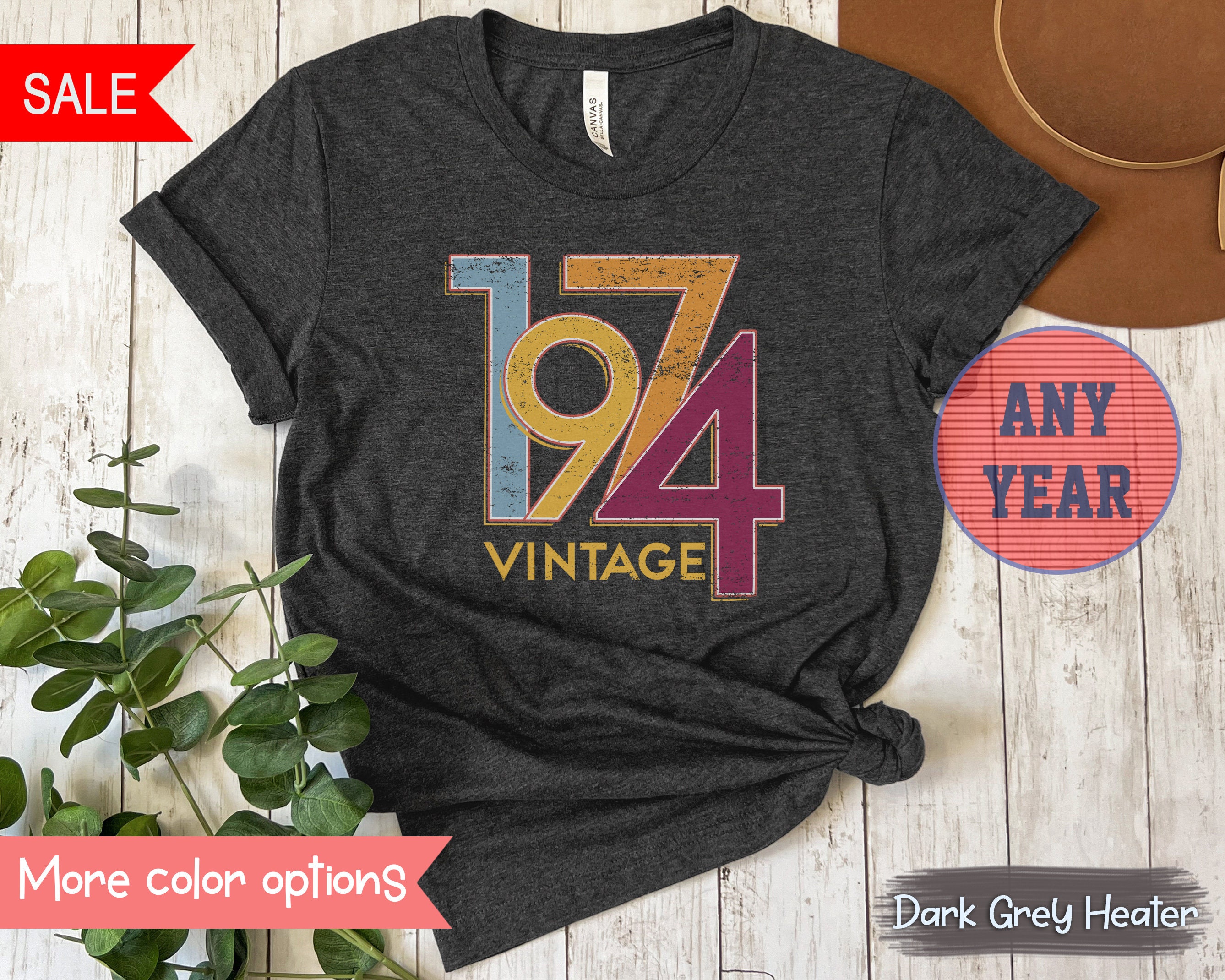 1974 Shirt 50th Birthday Shirt Vintage 1974 Tshirt 50th Birthday Gift ...