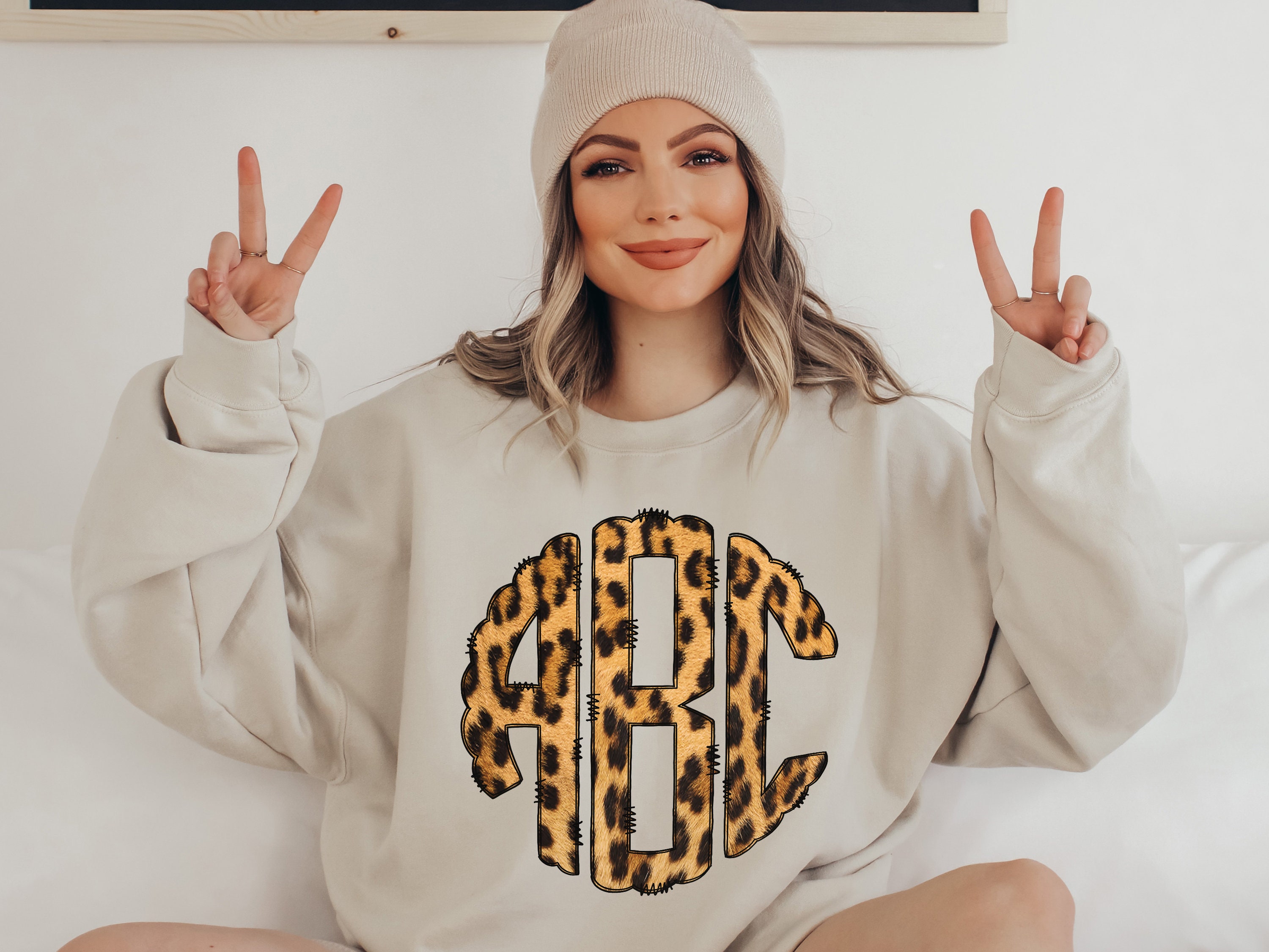 Custom Leopard Print Circle Monogram PNG Digital Download, Cheetah ...