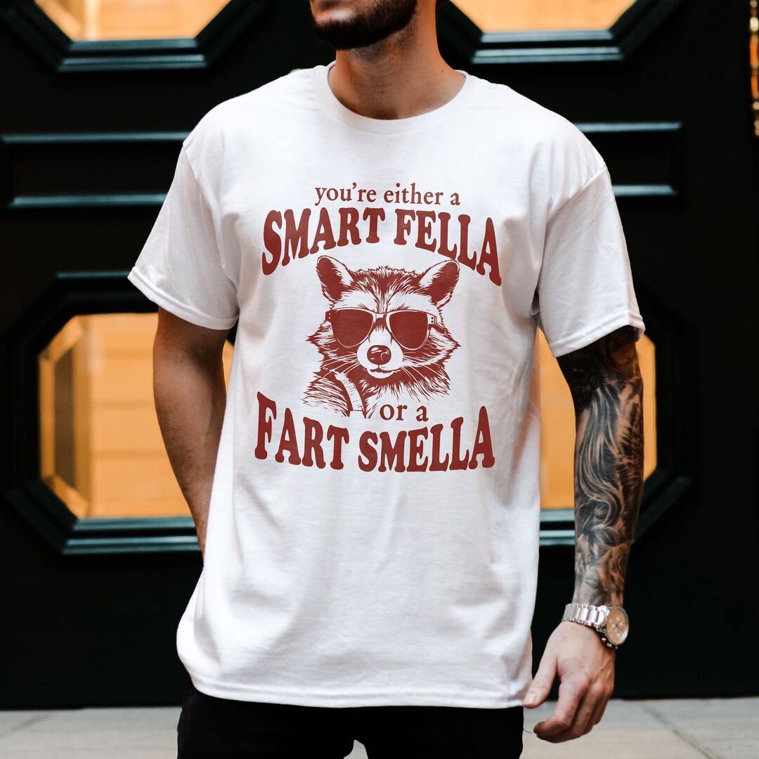 You're Either A Smart Fella or Fart Smella Shirt, Raccoon Meme Shirt ...