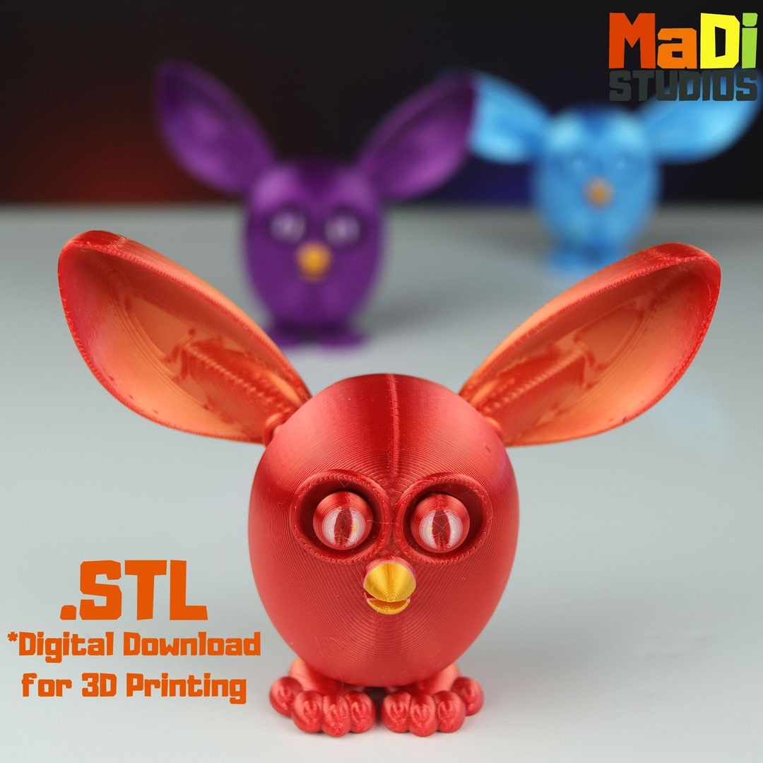 3D Printer STL File for 3D Printing, Cute Print-in-place Furbies 3D ...