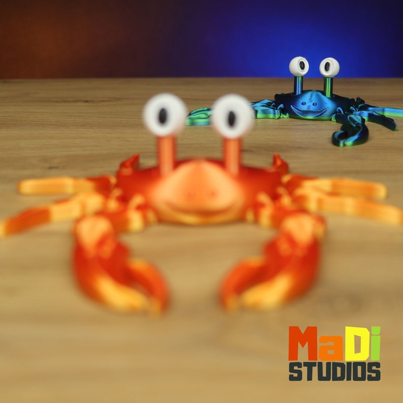 3D Printer STL File for 3D Printing Cute Flexi Happy Crab 3D - Etsy