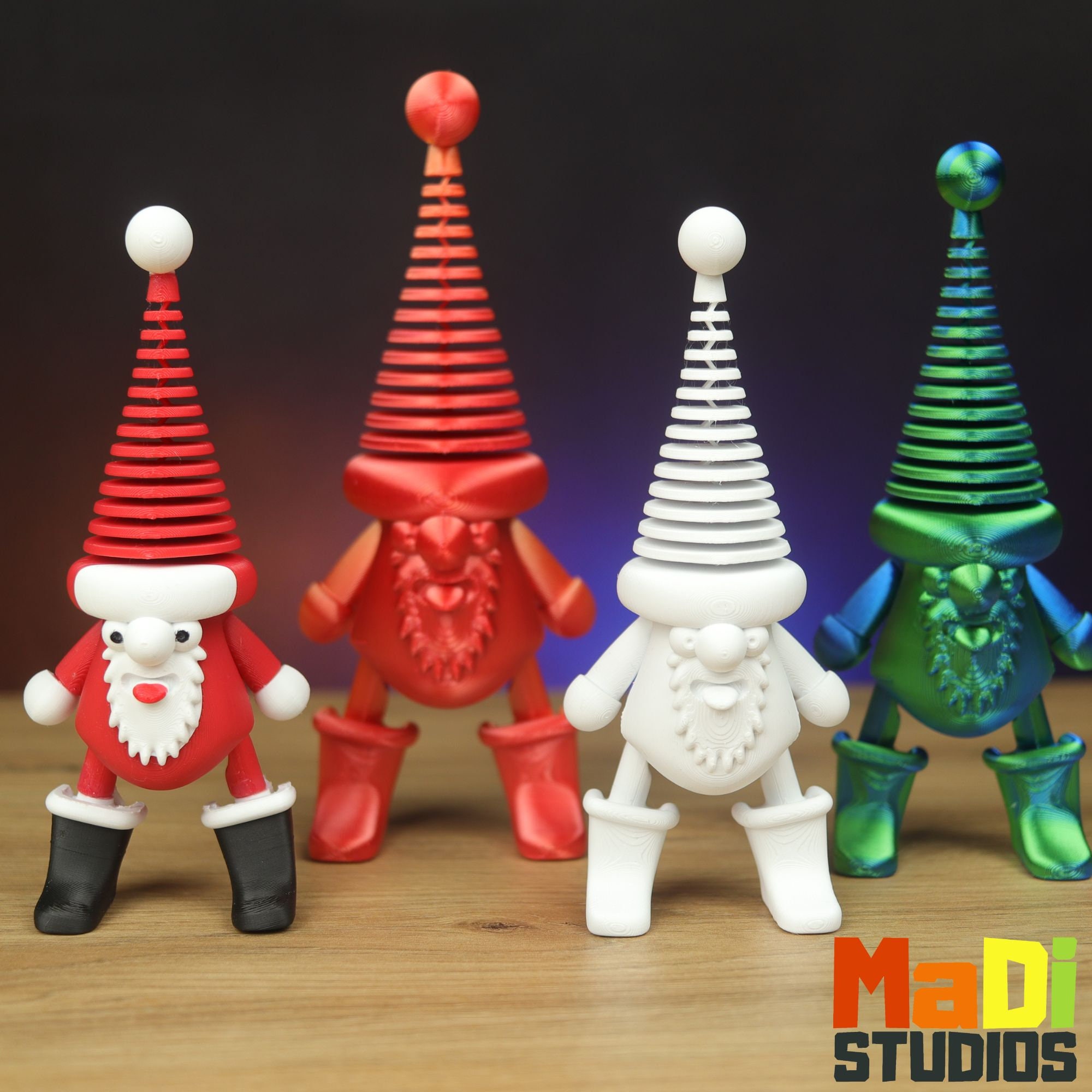 3D Printer STL File for 3D Printing, Happy Print-in-place Flexi Santa ...