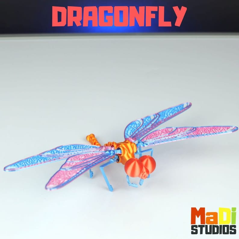 3D Printer STL File for 3D Printing - Articulated Dragonfly 3D Print ...
