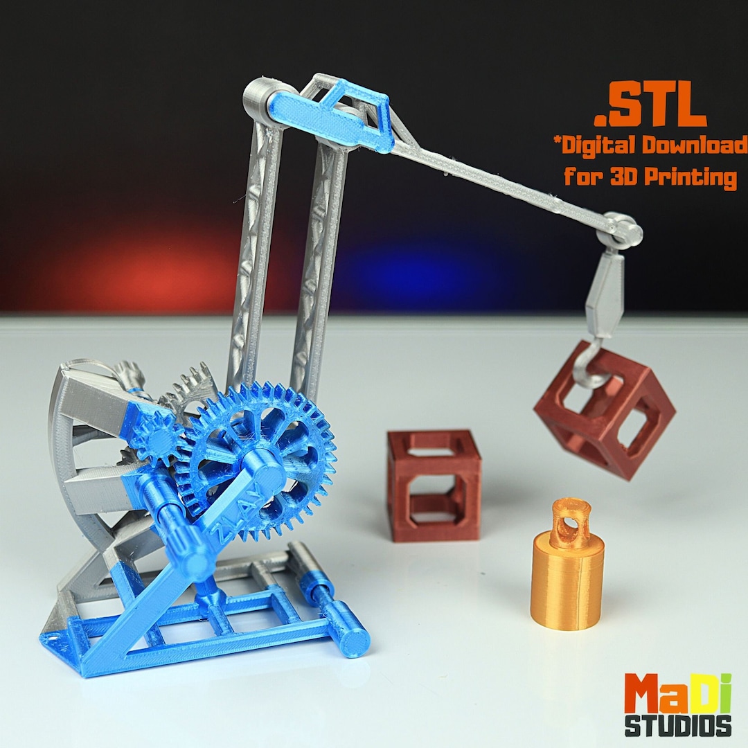 3D Printer STL File for 3D Printing, Construction Crane 3D Print STL ...