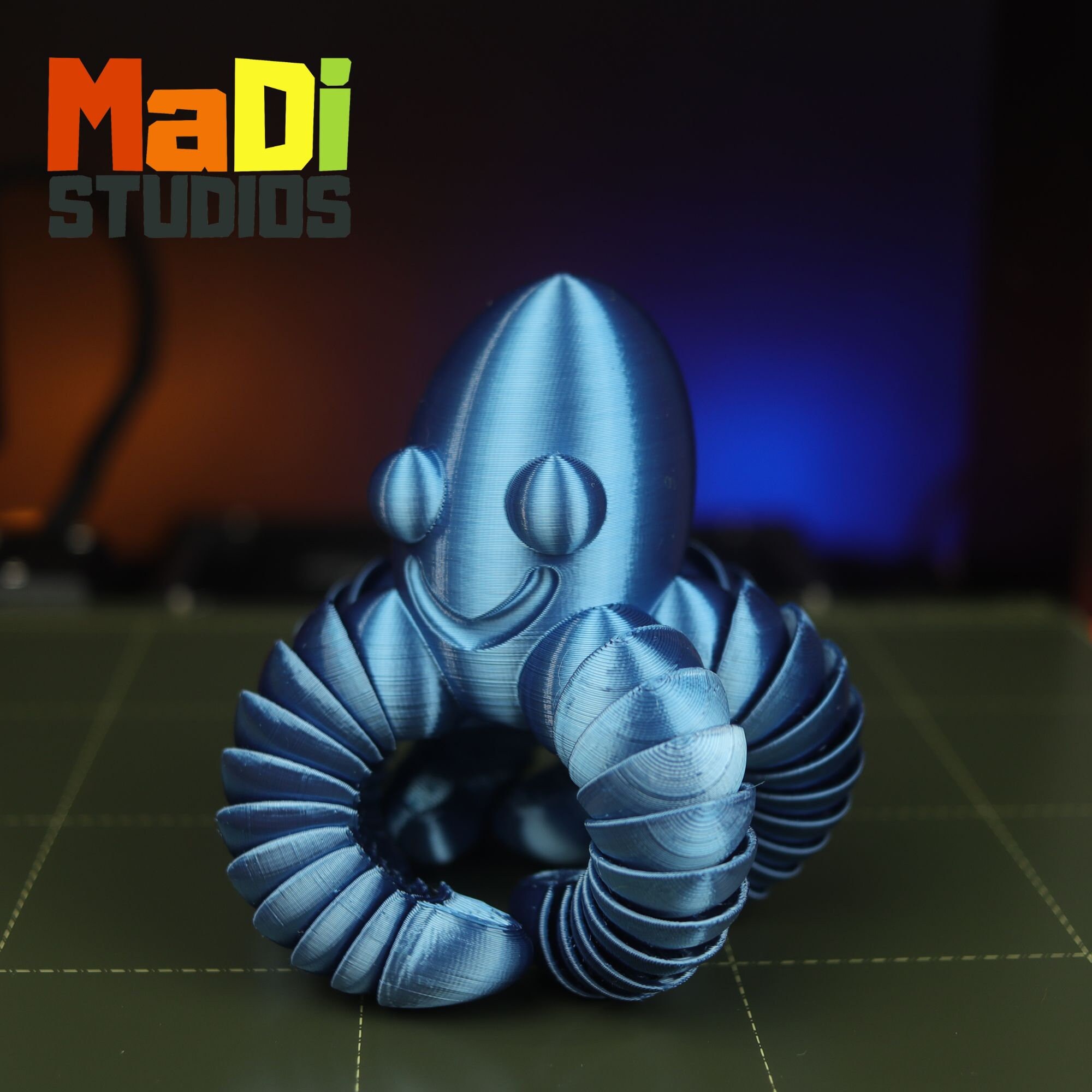 3D Printer STL File for 3D Printing, Cute Happy Articulated Octopus 3D ...