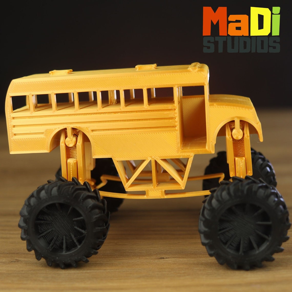 3D Printer STL File for 3D Printing, Monster Truck School Bus 3D Print ...