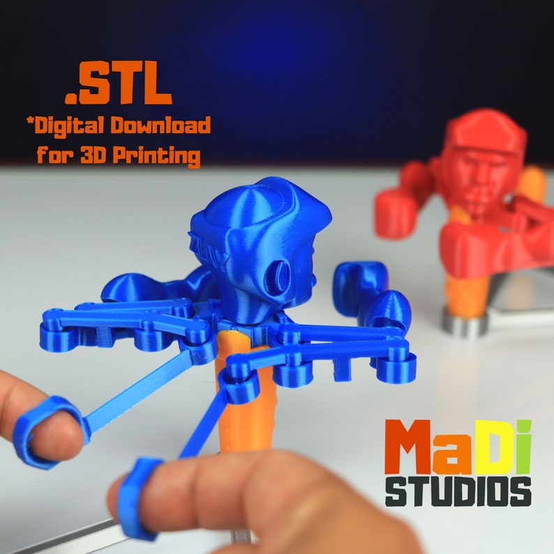 3D Printer STL File for 3D Printing, Boxing Game 3D Print STL Files for Digital Download, Fidget ...