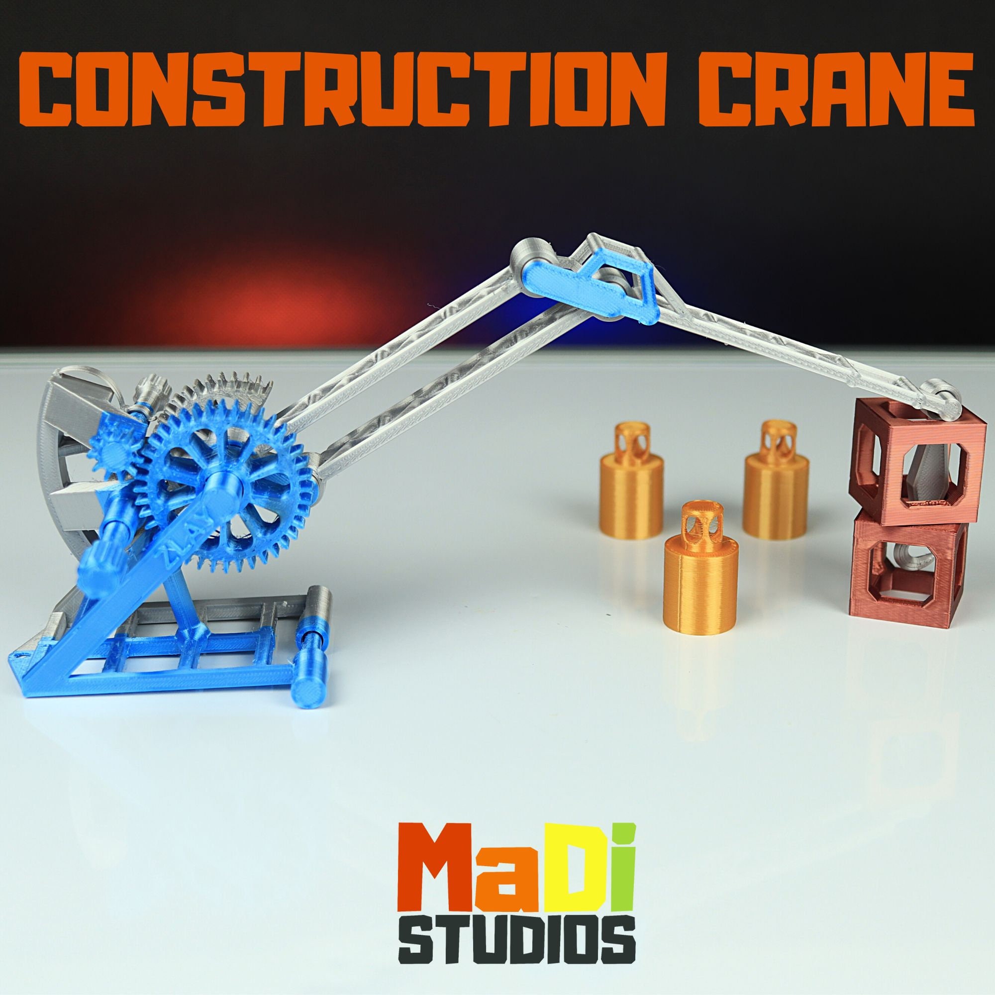 3D Printer STL File for 3D Printing Construction Crane 3D - Etsy