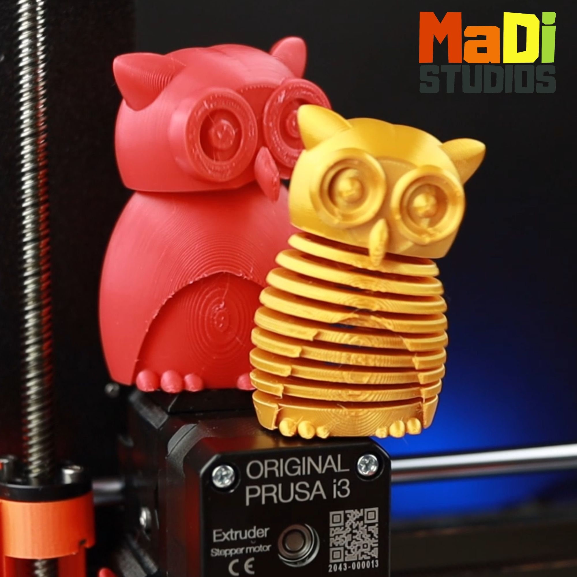 3D Printer STL File for 3D Printing, Cute Flexi Print-in-place Happy Owl 3D Print STL Files ...