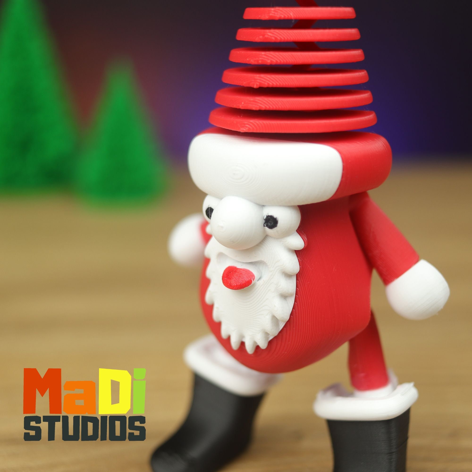 3D Printer STL File for 3D Printing, Happy Print-in-place Flexi Santa ...