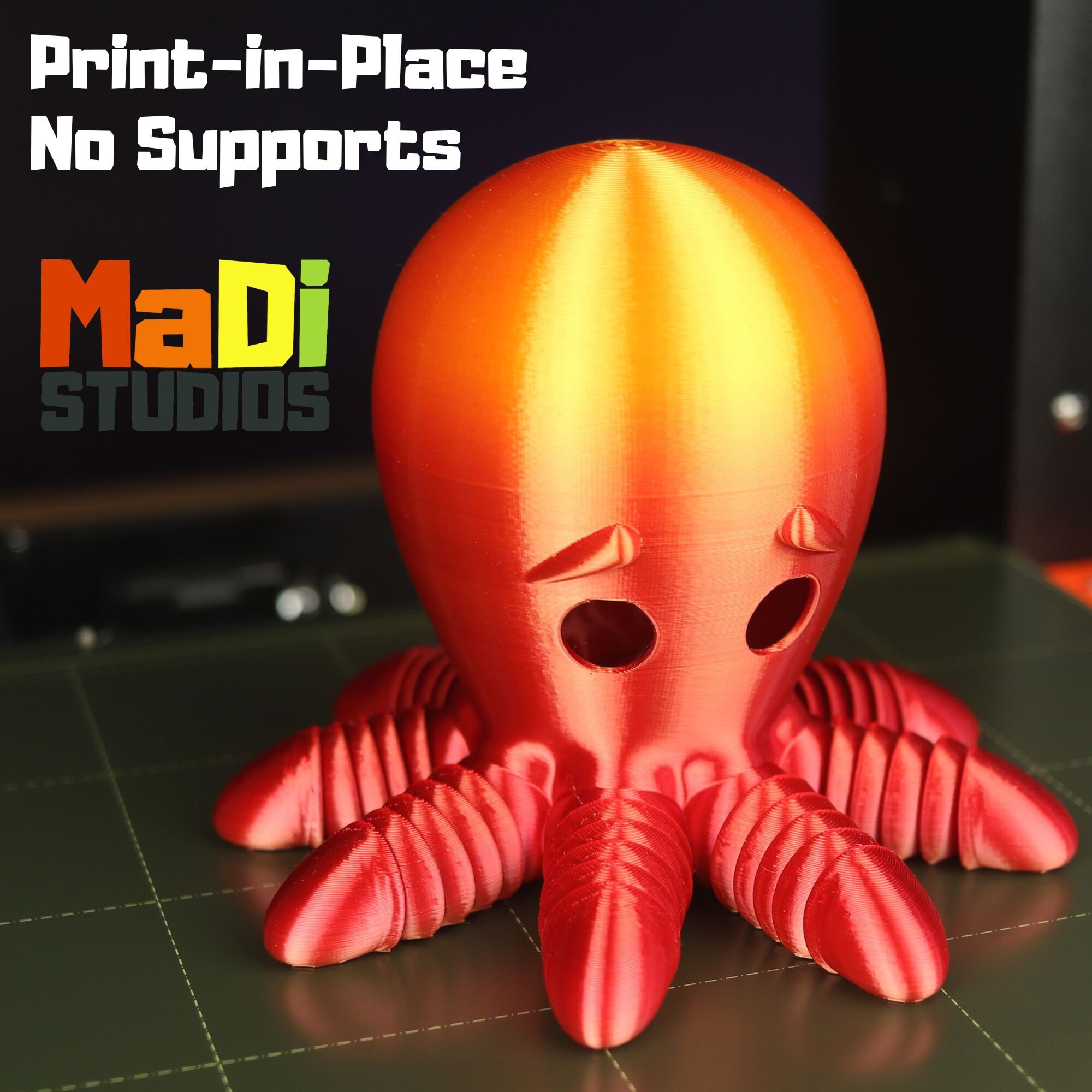 3D Printer STL File for 3D Printing, Flexi Articulated Octopus Money ...
