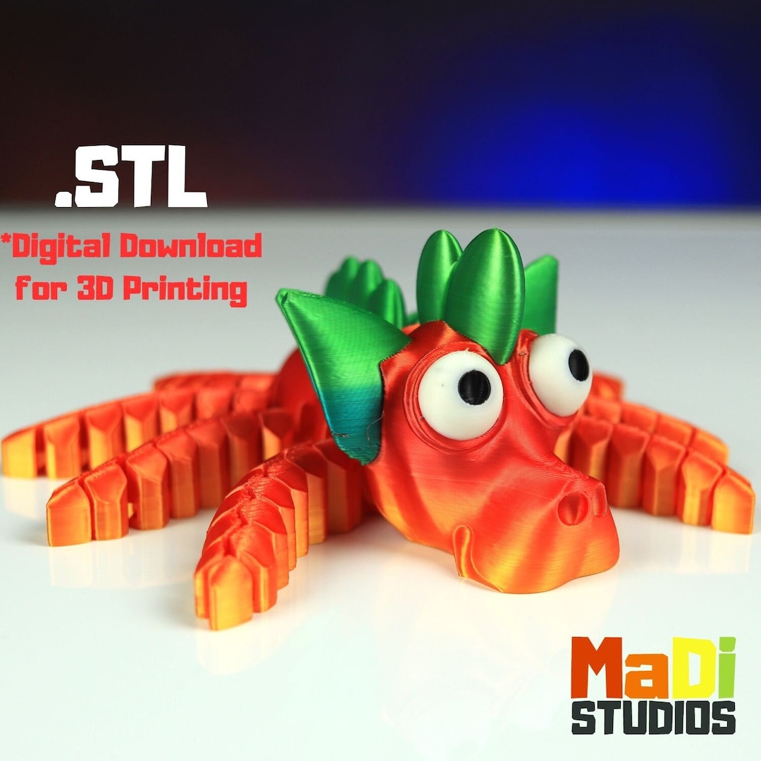 Cute Flexi Print-in-place Happy DOGTOPUS - STL File for 3D Printing - Etsy