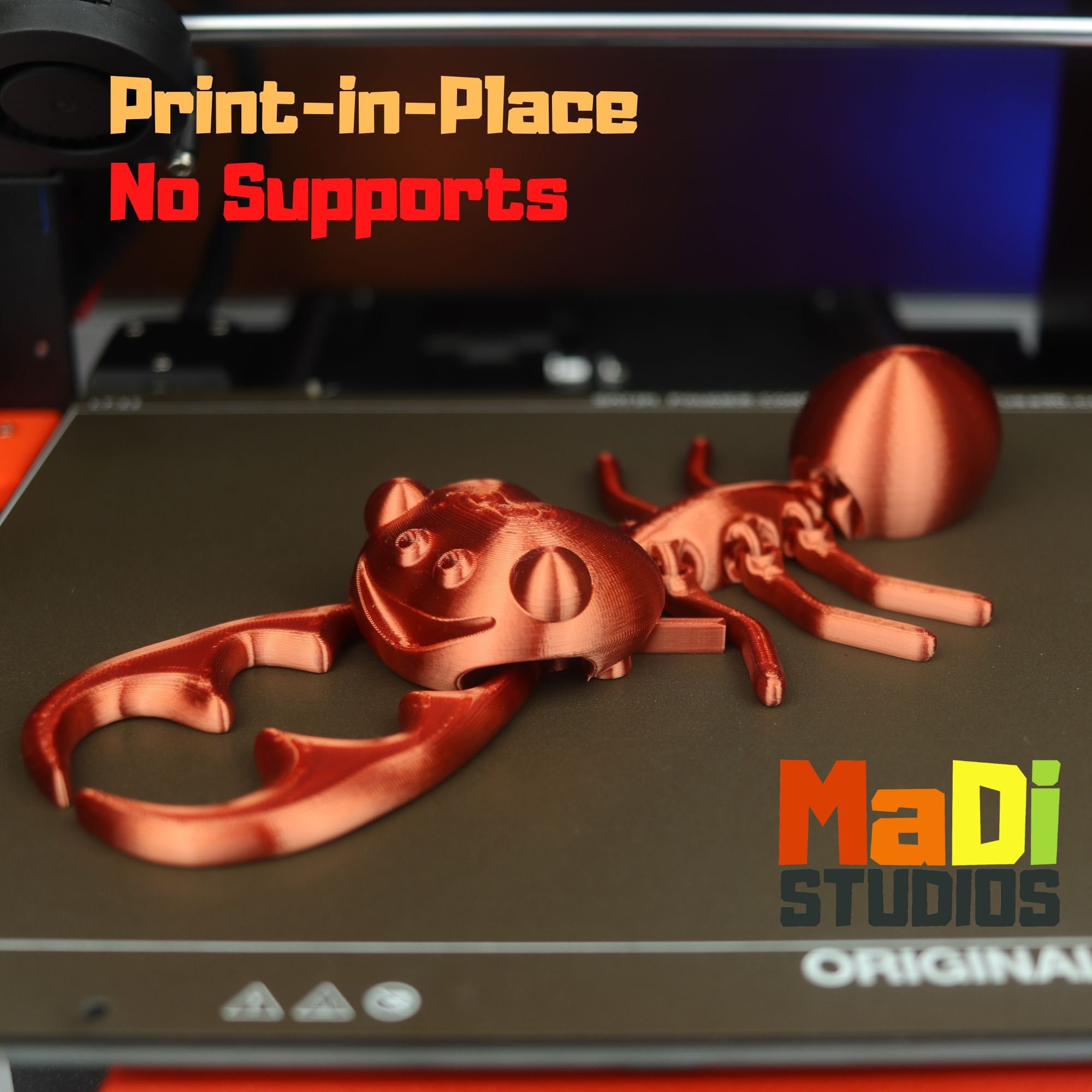 3D Printer STL File for 3D Printing, Flexi Articulated Cute Biting Ant ...