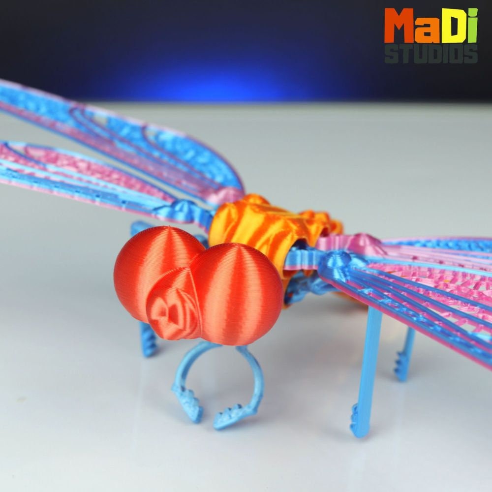 3D Printer STL File for 3D Printing - Articulated Dragonfly 3D Print ...