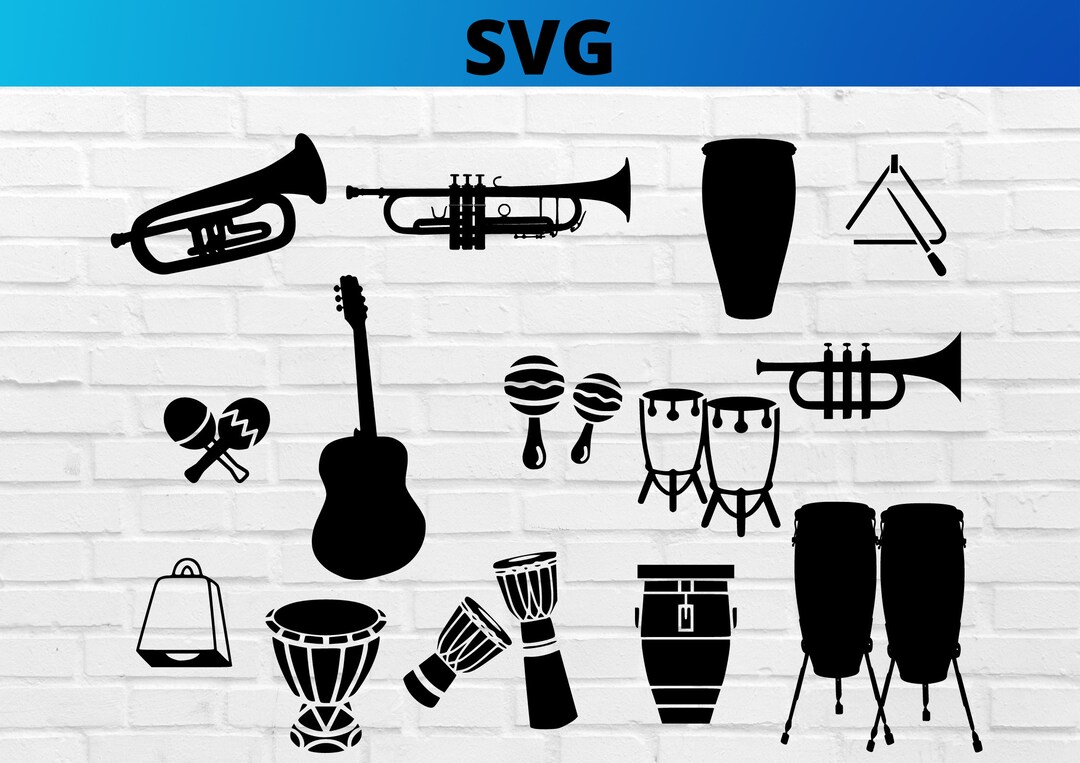 Latin Instruments SVG, Salsa Musical Instruments, Salsa Silhouette Svg ...