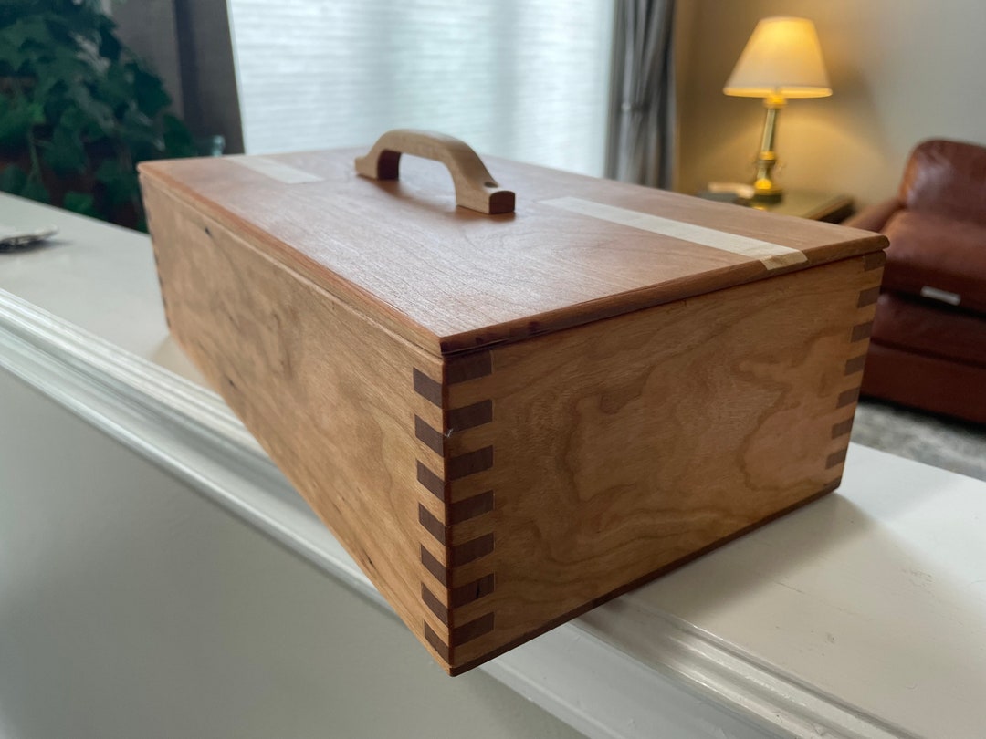 Rustic Cherry Wood Keepsake Storage Organizer Box Food Safe - Etsy